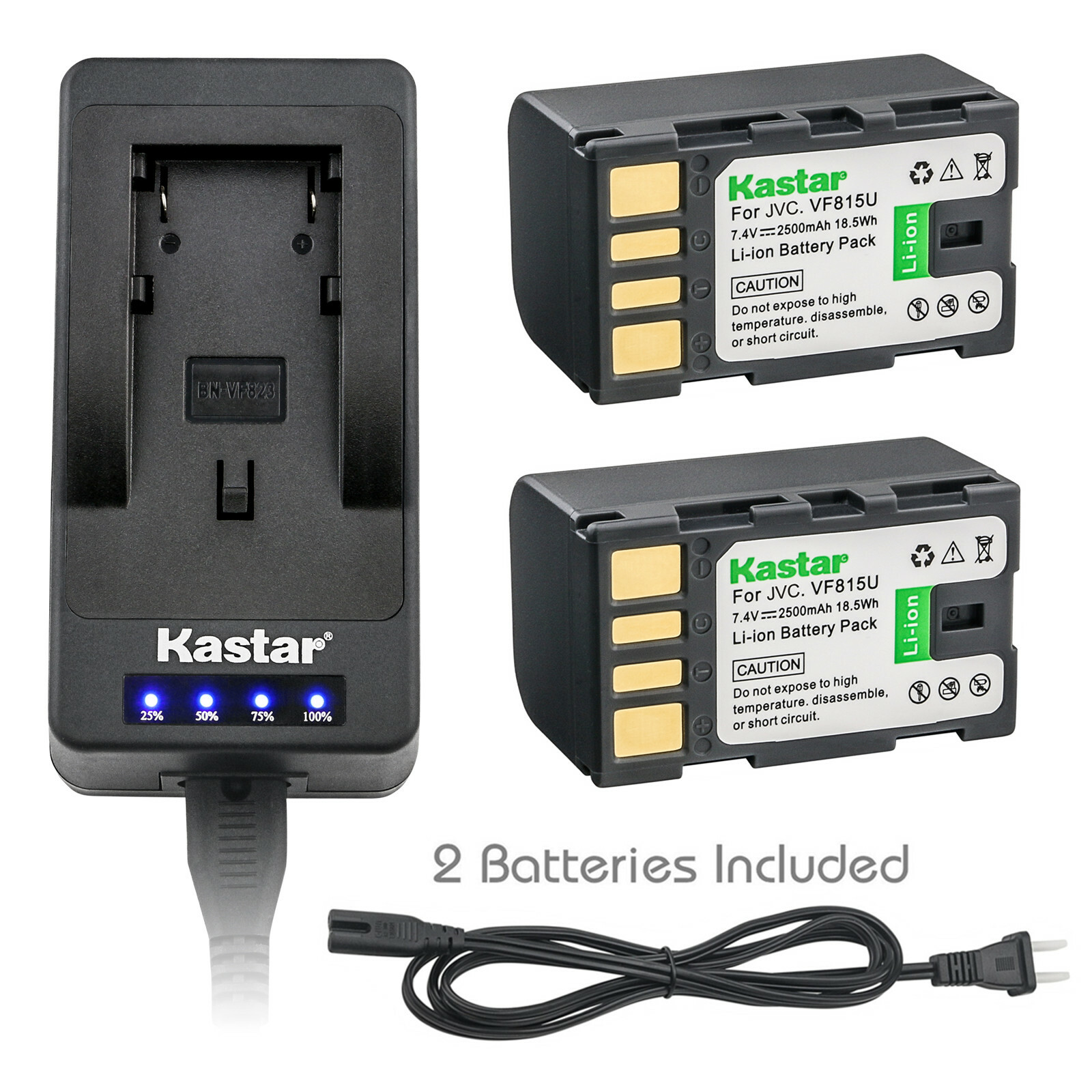 Kastar Battery LED Super Charger for BN-VF815 JVC GZ-MG155EX GZ-MG155P ...