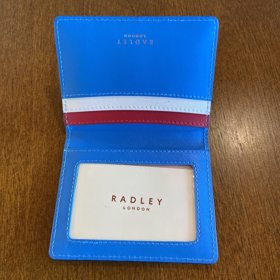 RADLEY LONDON Leather Parade Small Card Case Holder Blue NWT $68 | eBay