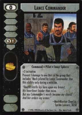 4x Lance Commander - U Ungraded Commander's Edition - Battletech | eBay
