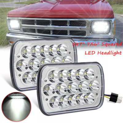 Pair 7x6" 5X7" LED Headlights Hi-Lo For Chevy S10 1982-1993 Pickup ...