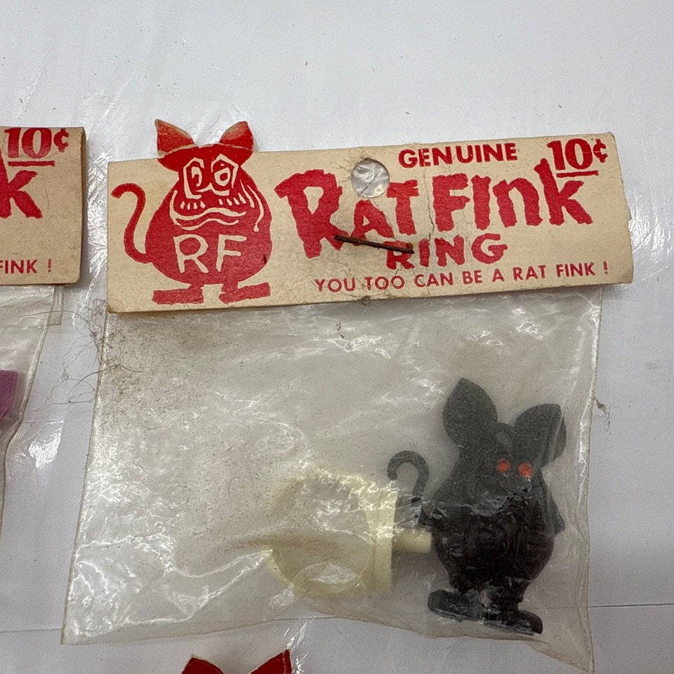 Ed Roth Rat Fink Ring Original & Packaged 1960s 9 Total. Super Rare | eBay