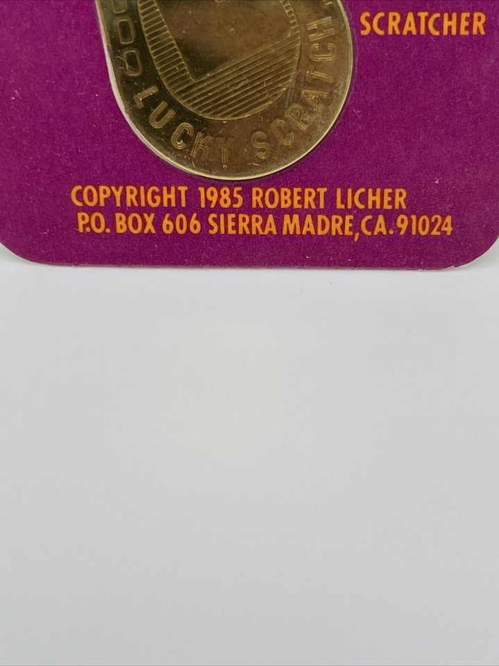 Lucky Scratch Lottery Scratcher Brass Key Ring Lotto Scratcher Vintage ...