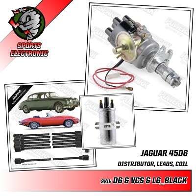 Jaguar Daimler 6 Cyl Electronic Distributor Lucas 45D6 with Coil and HT ...