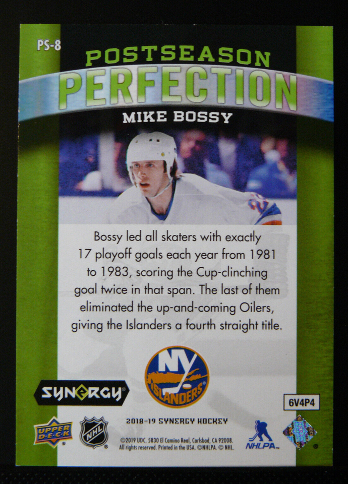 2018-19 Upper Deck Synergy Postseason Perfection Green /199 Mike Bossy ...
