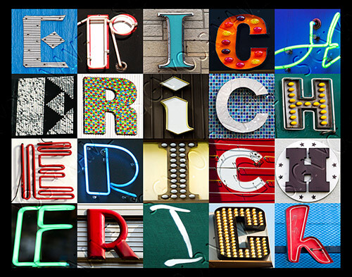ERICH Name Poster featuring photos of actual sign letters | eBay