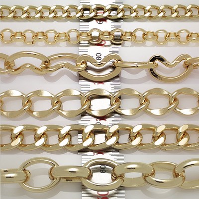 Metal Chains Gold plated chains leather craft DIY extension bracelets ...