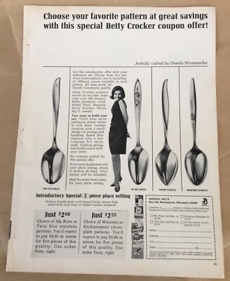 Oneida Silverplate & Betty Crocker print ad 1965 vintage orig retro ...