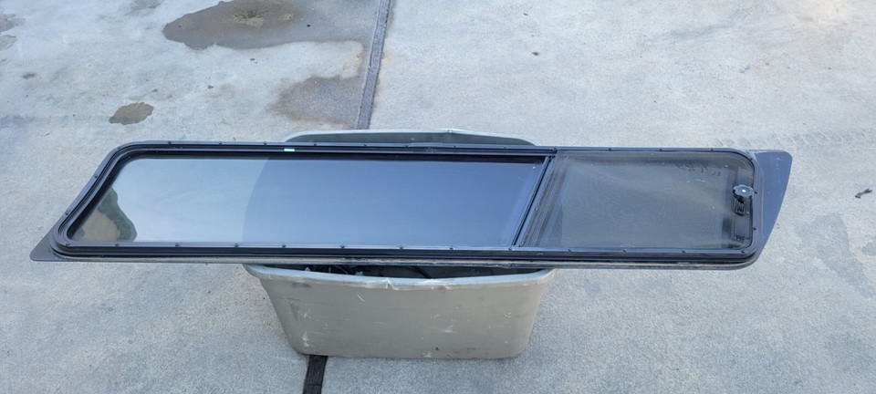ARE CAMPER SHELL SIDE WINDOW GLASS OEM FACTORY LH DRIVER SIDE 86" 1/2 ...