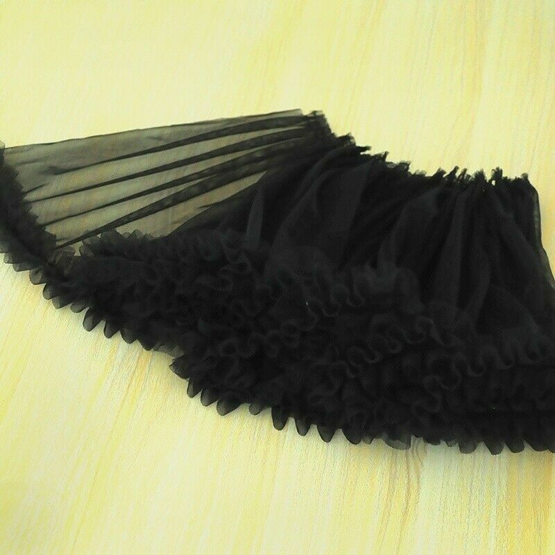 Pleated Ruffle Mesh Edging Lace Fabric Trimming Frill Crinkle DIY Dress ...