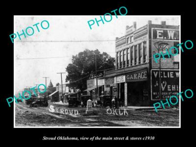 OLD 8x6 HISTORIC PHOTO OF STROUD OKLAHOMA THE MAIN STREET & STORES ...
