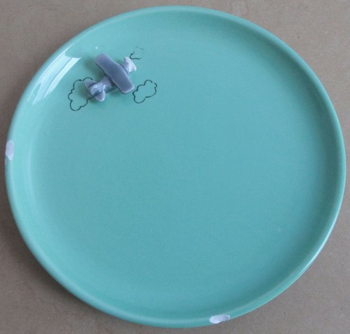 Plate Plane Airplane Pottery Vintage Knobler Japan 7" Diameter Across ...