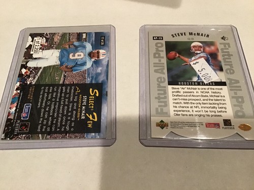 STEVE McNAIR CARDS LOT OF 2! (1995 UPPER DECK F-A-PRO) (1995 SELECT FEW ...