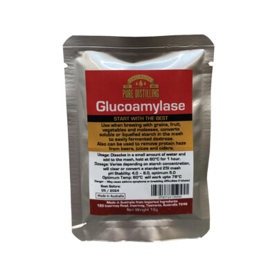 Glucoamylase Enzyme 15g Pure Distilling Home Brew Alcohol Make Powder ...