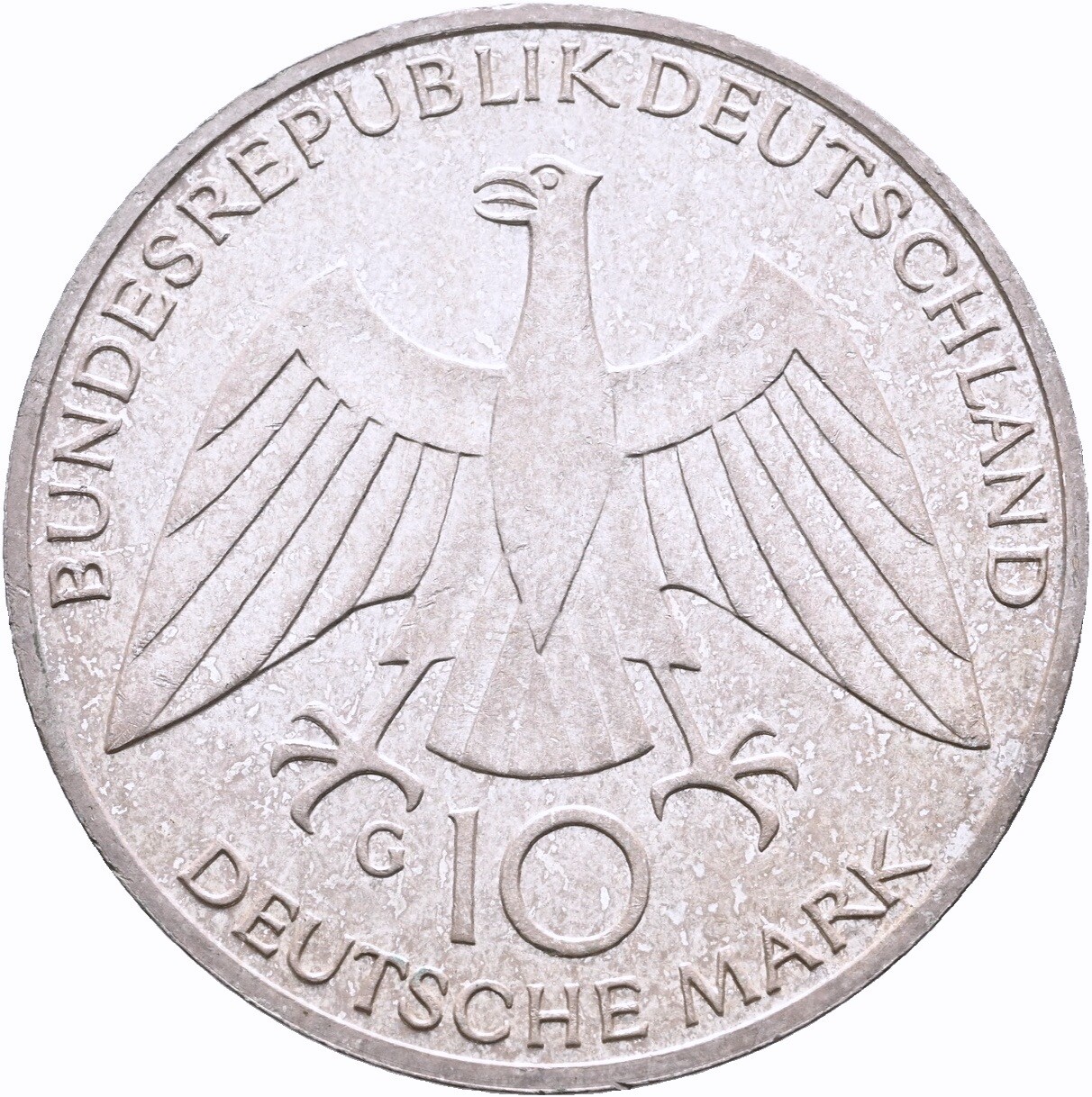 DEUTSCHLAND 10 DM Deutsche Mark 1972 G SILVER Silbermünze München ...