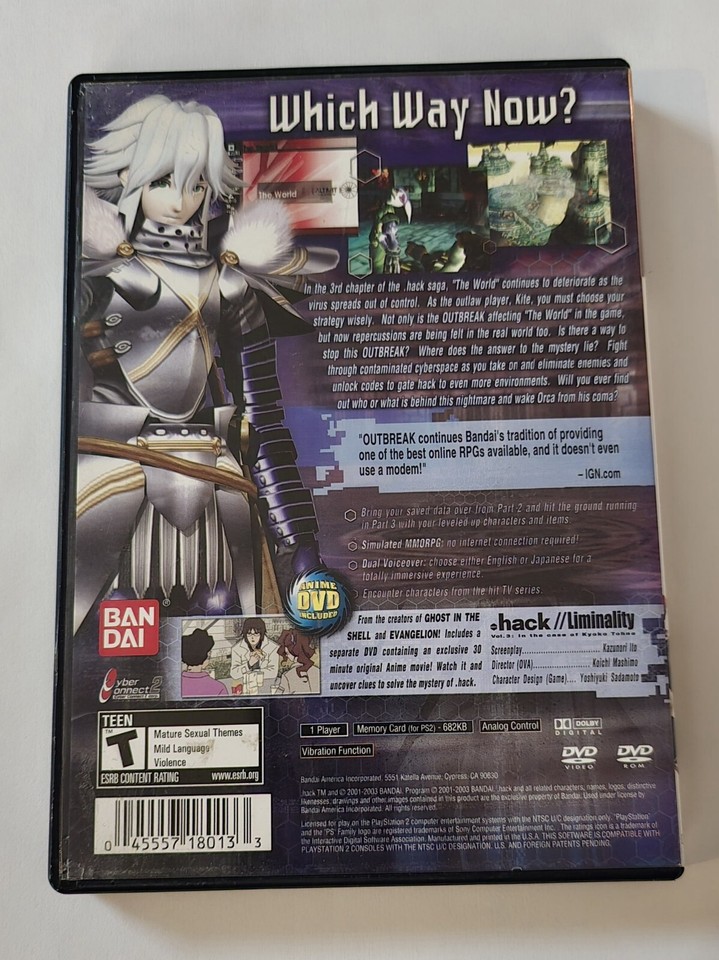 Dot Hack Outbreak Part 3 Sony Playstation 2 PS2 45557180133 | eBay