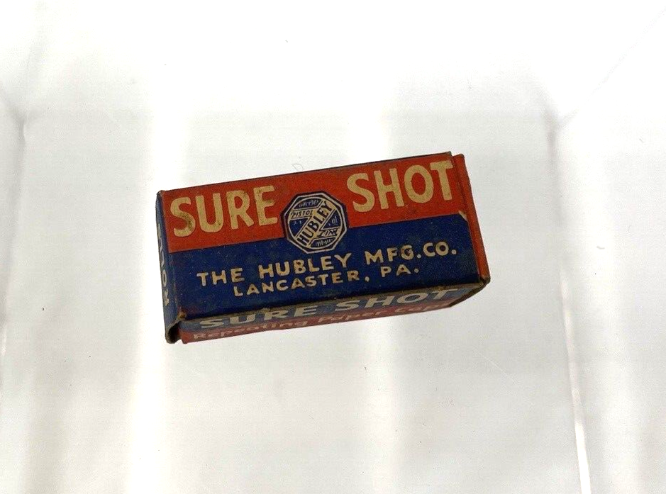 VINTAGE HUBLEY MFG. CO. SURE SHOT PAPER CAP BOX EMPTY | eBay