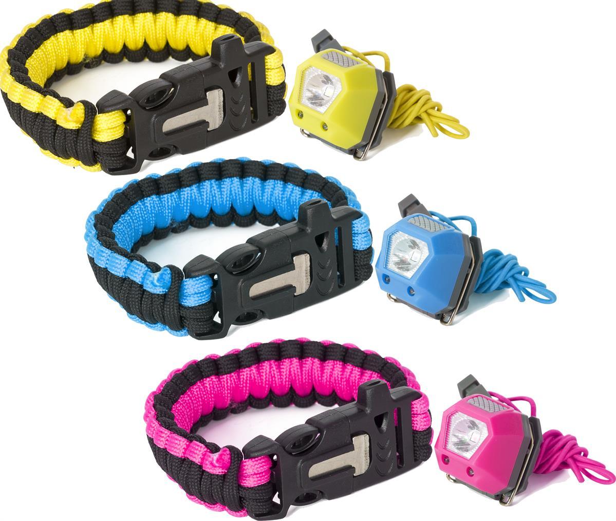 Trespass Nubbet Survival Kit Head Torch Paracord Bracelet Flint ...