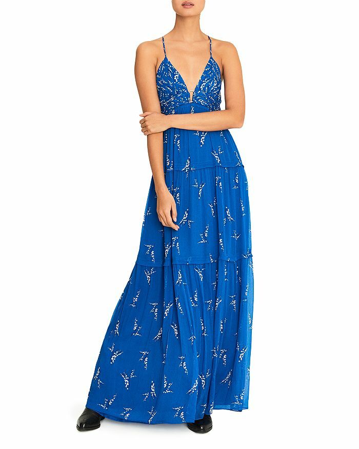 Pre-owned Ba&sh Ba & Sh Masha Floral Print Sleeveless Maxi Dress In ...