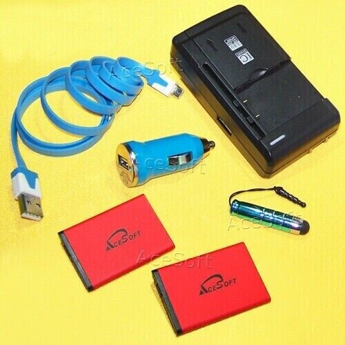 AceSoft 2x 1070mAh Battery Car Charger Cable for Samsung Gusto 3 SM ...