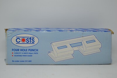 Costs Four Hole Paper Punch Puncher Ring Binder Bill Filing Desk ...