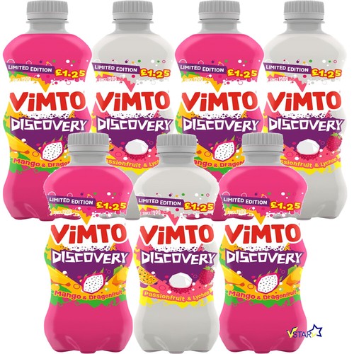 Vimto Discovery Mango & Dragonfruit, Passionfruit & Lychee Sift Drink 500ml | eBay UK