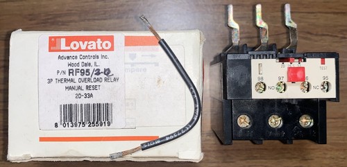 LOVATO THERMAL OVERLOAD RELAY 20-33 AMPS 600 VAC 3 POLE RF95/2 Manual ...