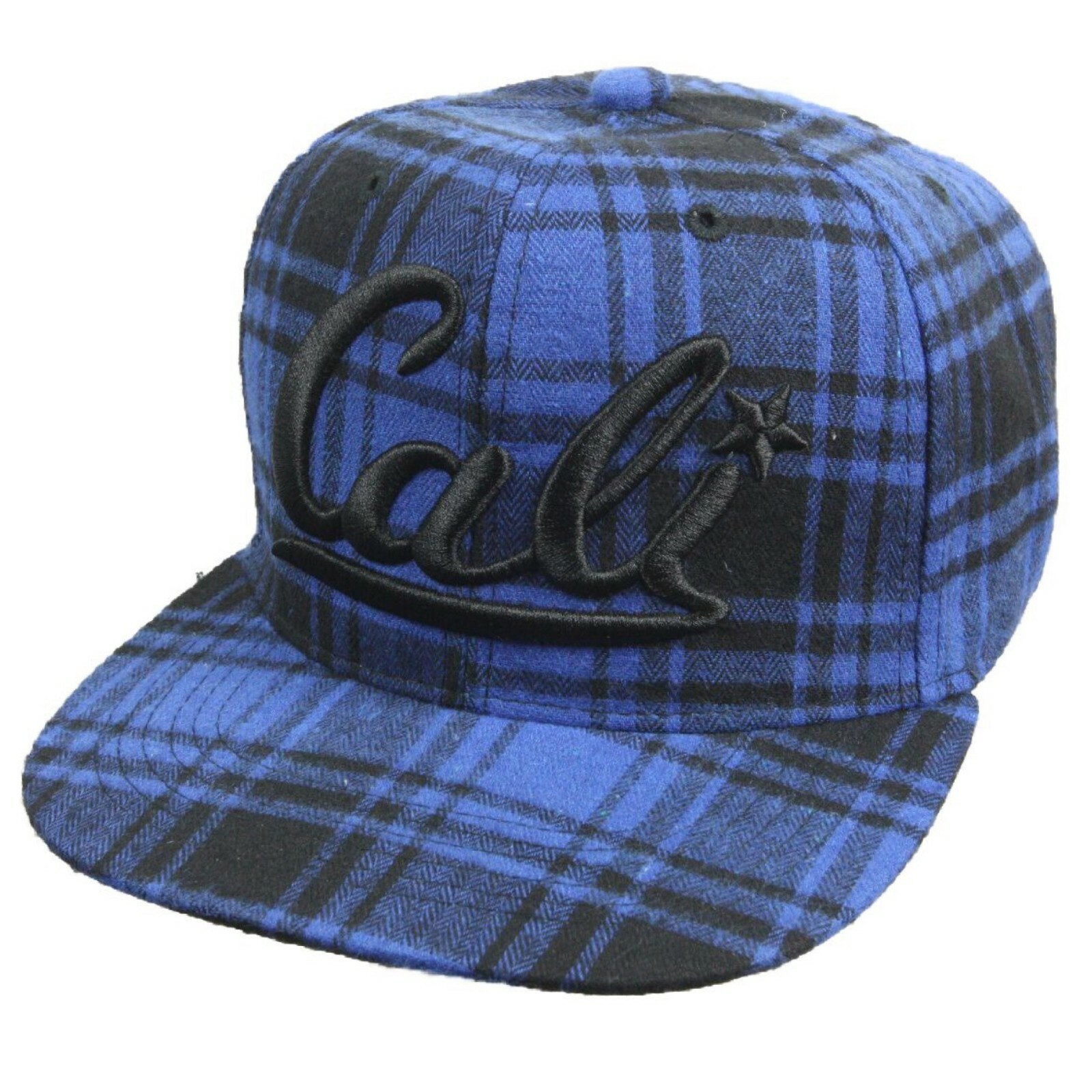 Baseball Cap CALI Sun Hat CA Check Snapback Flat Bill Hip Hop ...