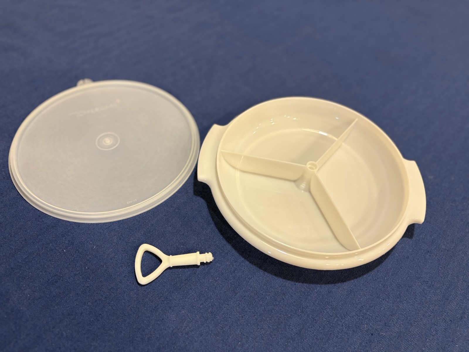 Tupperware Vintage Suzette White Divided Relish Server With Burp Seal ...