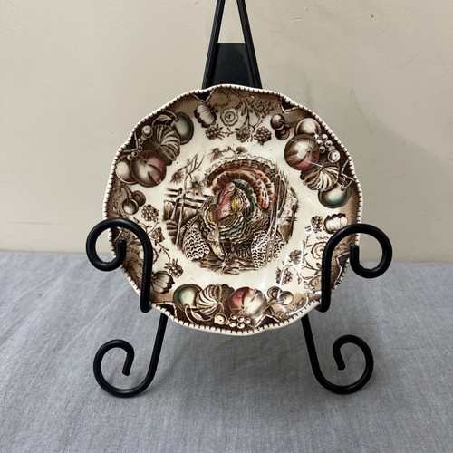 JOHNSON BROS ENGLAND HIS MAJESTY TURKEY SAUCER THANKSGIVING 5.5" FS ...