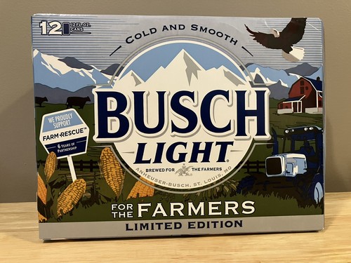 Busch Light For The Farmers Empty 12 Pack Box Limited Edition Man Cave ...