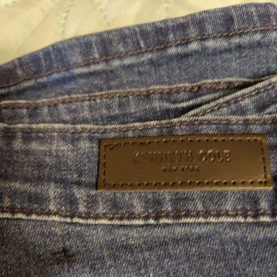 Kenneth Cole Men's Straight Fit Stretch Denim 2 Way Stretch Jeans Blue ...