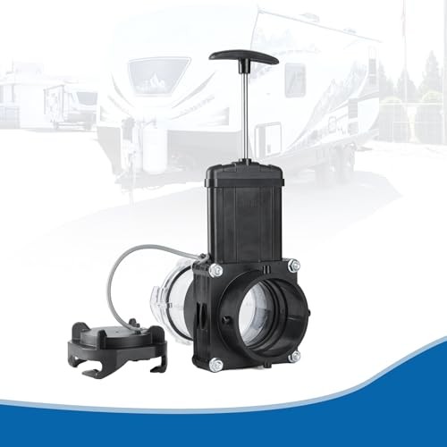 Twist-On Waste Valve RV Gate Valve with Built Built-in Clear Adapter ...