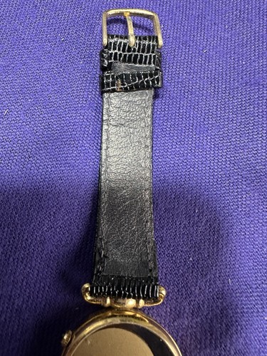 Vintage Lucida Gold Tone Floating Crystals Women’s Watch with Black ...