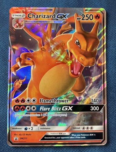 Pokemon Card TCG - Charizard GX SM211 Black Star Promo Sun & Moon Near ...