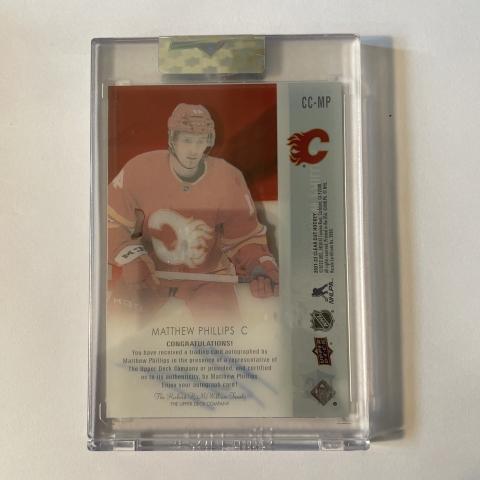 2021-22 Upper Deck Clear Cut Auto RC Matthew Phillips CC-MP Rookie Auto ...