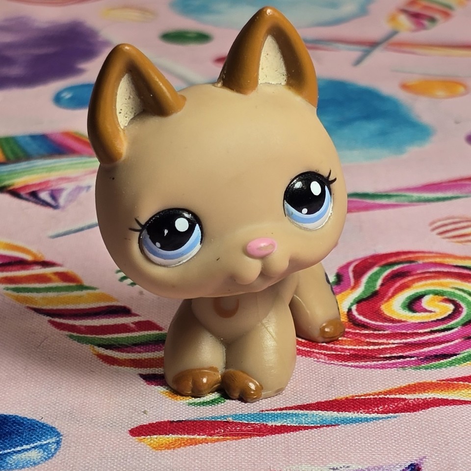 Littlest Pet Shop Authentic LPS #2196 Tan German Shepherd Blue Eye Dog ...