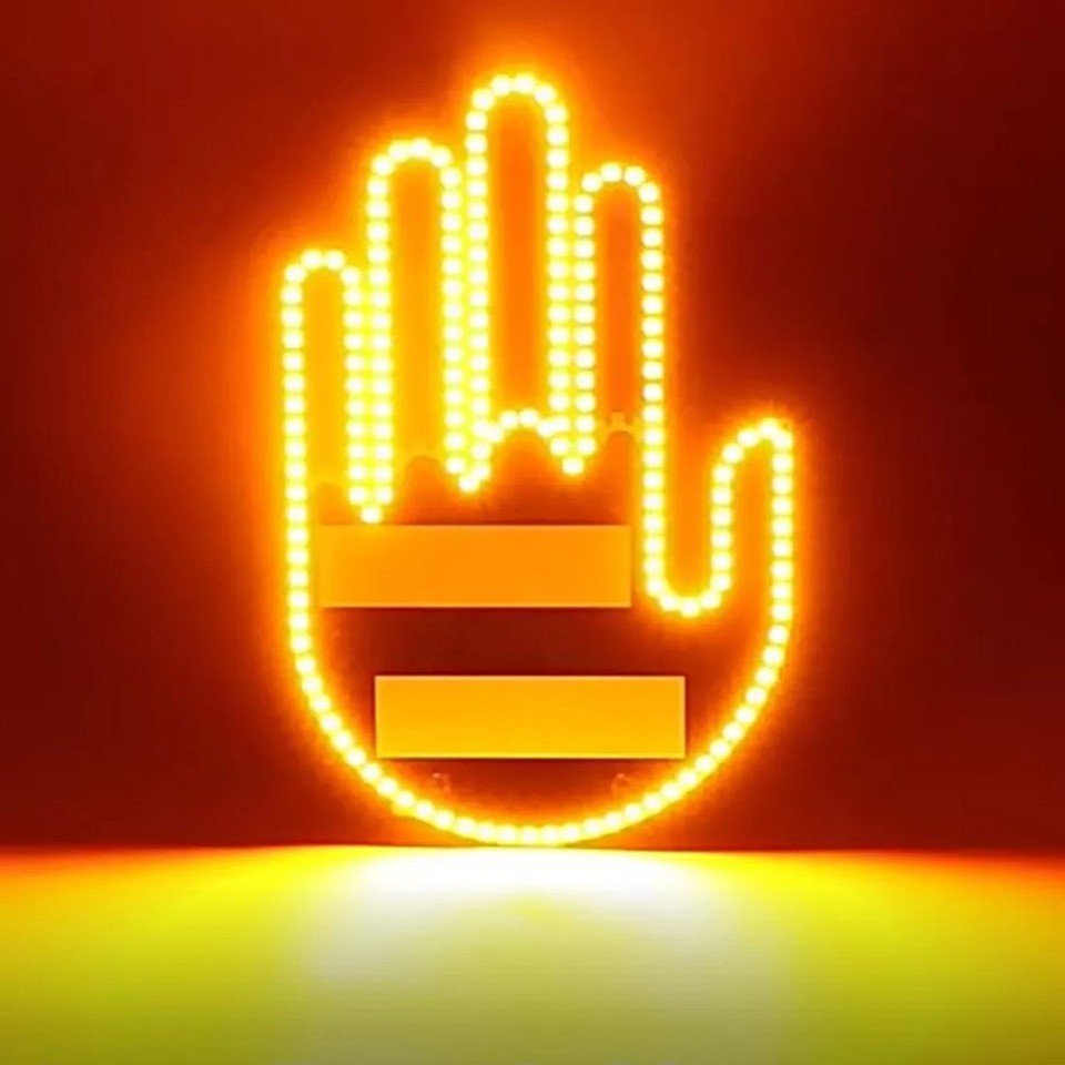 Finger Gesture Light with Remote LED Car Back Window Sign Hand Light ...