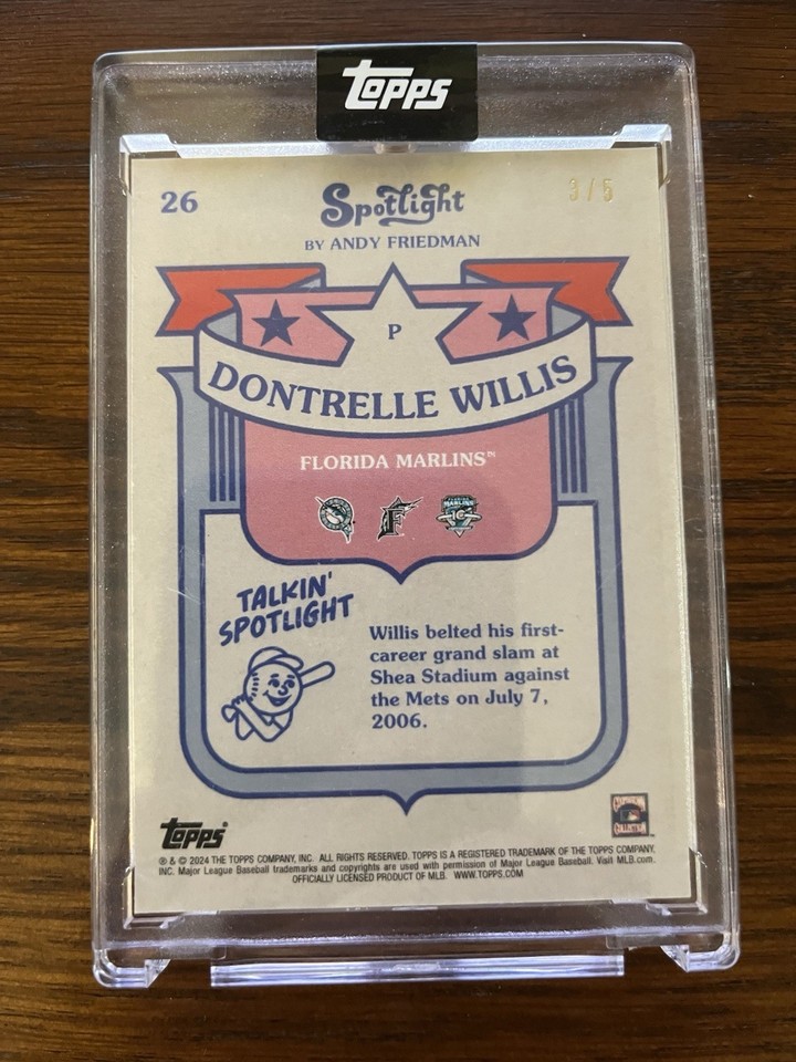 2024 Topps Spotlight Dontrelle Willis Encased Parallel 3/5 Florida ...