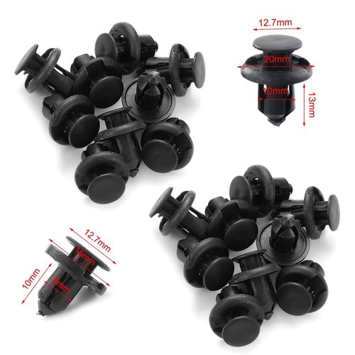 20Pcs Plastic Bumper Clips 8mm 10mm Hole Retainer Fastener Push Pin ...