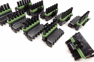 Lot of 10 Delphi 12015799 Asm 6-Pin Connector Weather Pack Twr Black ...