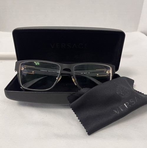 Versace VE 1274 1436 55mm Black Metal Rectangle Eyeglasses 55mm Frames ...