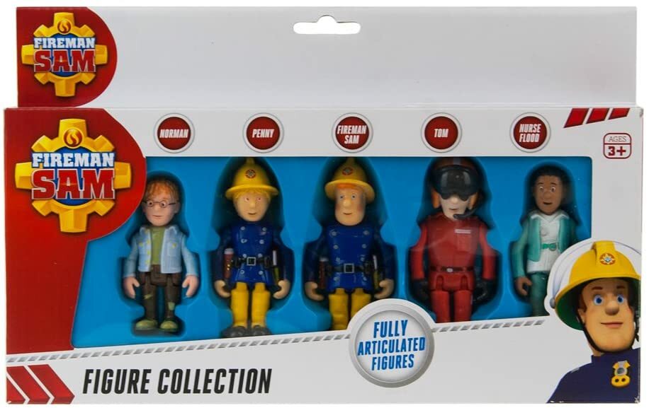 New Fireman Sam 5 Articulated Figures Sam Tom Nurse Flood Norman Penny ...