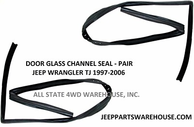 Front Upper Window Glass Run Channel Seals PAIR 97-06 Fits Jeep ...