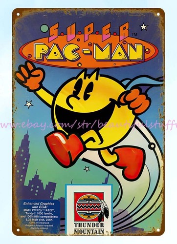 poster office restaurant 1980s super-pac-man metal tin sign | eBay