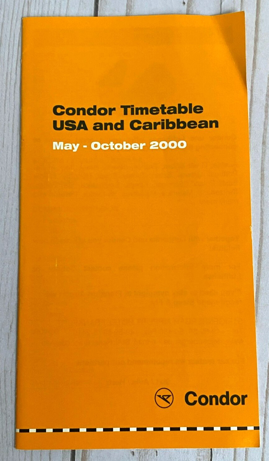 Condor Airlines USA & Caribbean Timetable Effective May 2000 | eBay