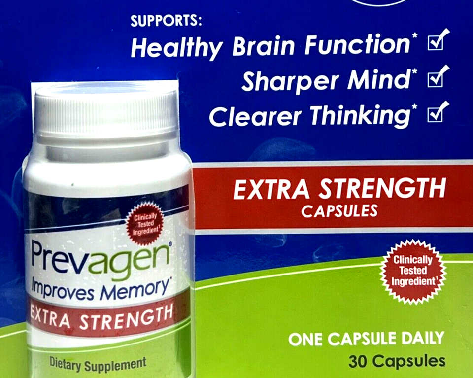 PREVAGEN EXTRA STRENGTH 30 CAPSULES IMPROVES MEMORY HEALTHIER BRAIN ...