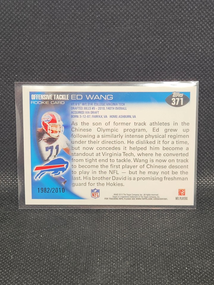 2010 Topps #371 Ed Wang RC 1982/2010 GOLD PARALLEL (F17) | eBay