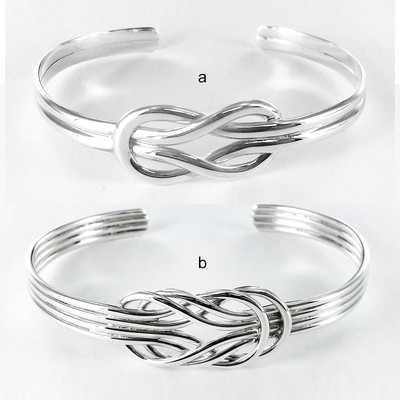 925 Sold Sterling Silver INFINITY Bangle/Cuff Bracelet- Highly Polished | eBay