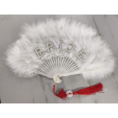 Plumage Fan Folding Fan Handheld Flapper Fan Wedding Dancing Party ...