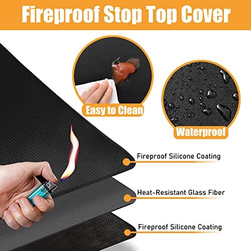 Fireproof Stove Top Cover for Electric Glass Stove Top Protector, 21x29 ...